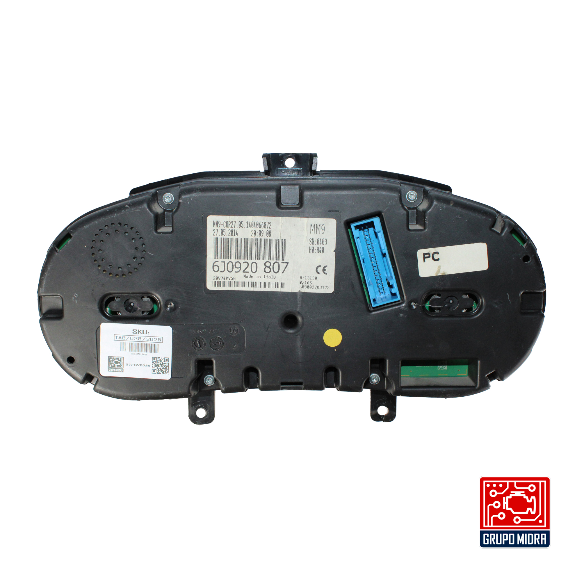 Cluster Velocímetro, SEAT Ibiza, 2.0L, STD, 2010-2015, Negro. – Grupo MIDRA